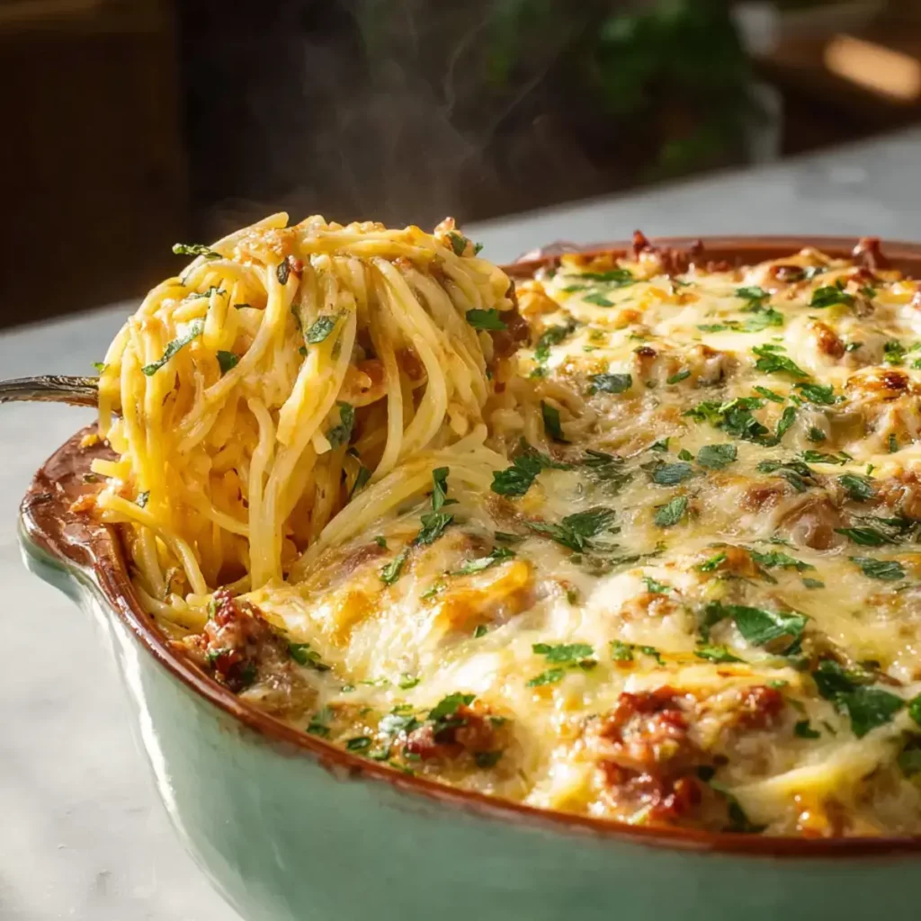 Tuscan Baked Spaghetti